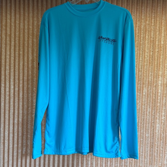 What The Fin | Shirts | What The Fin Mens Teal Long Sleeve Tee | Poshmark